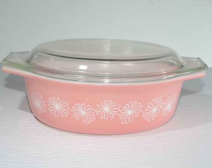 PYREX, Pink Daisy, Casserole 1 1/2 Quart (qt), 043, Lid, 022, Vintage ...