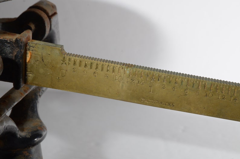 Antique Fairbanks Scale Crows Foot Scale Black Iron Brass Counter Scale ...