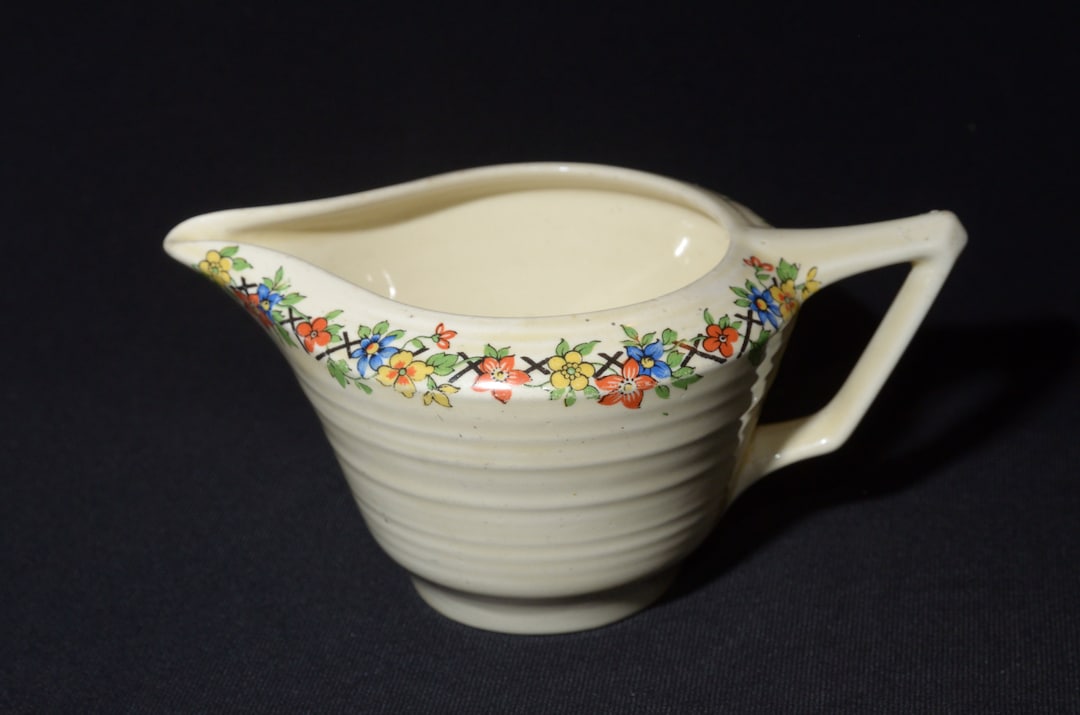 Vintage Cream Crown Ducal Creamer England Rd 784158 Floral Garland ...