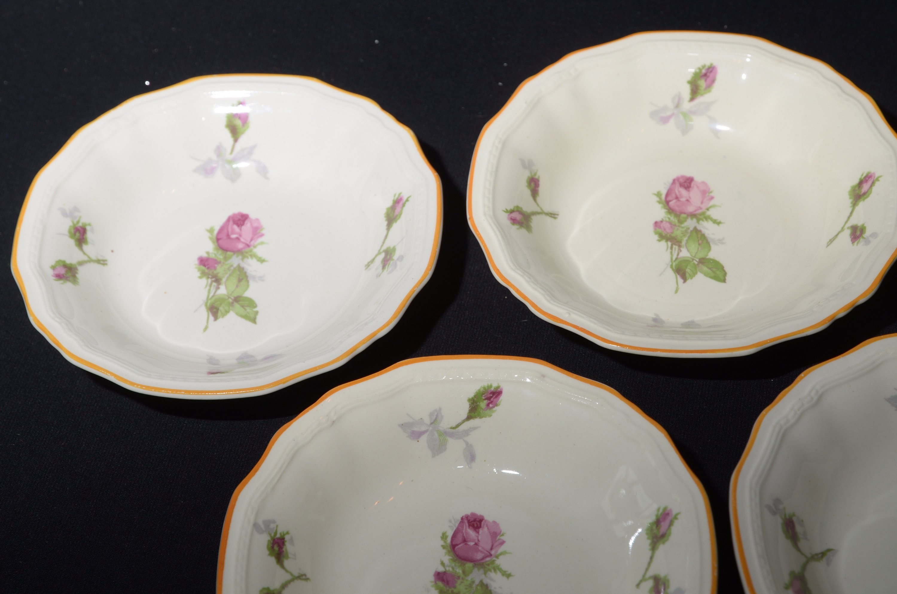 Set of 4 ALFRED MEAKIN Marigold Moss Rose Bone China Dessert - Etsy