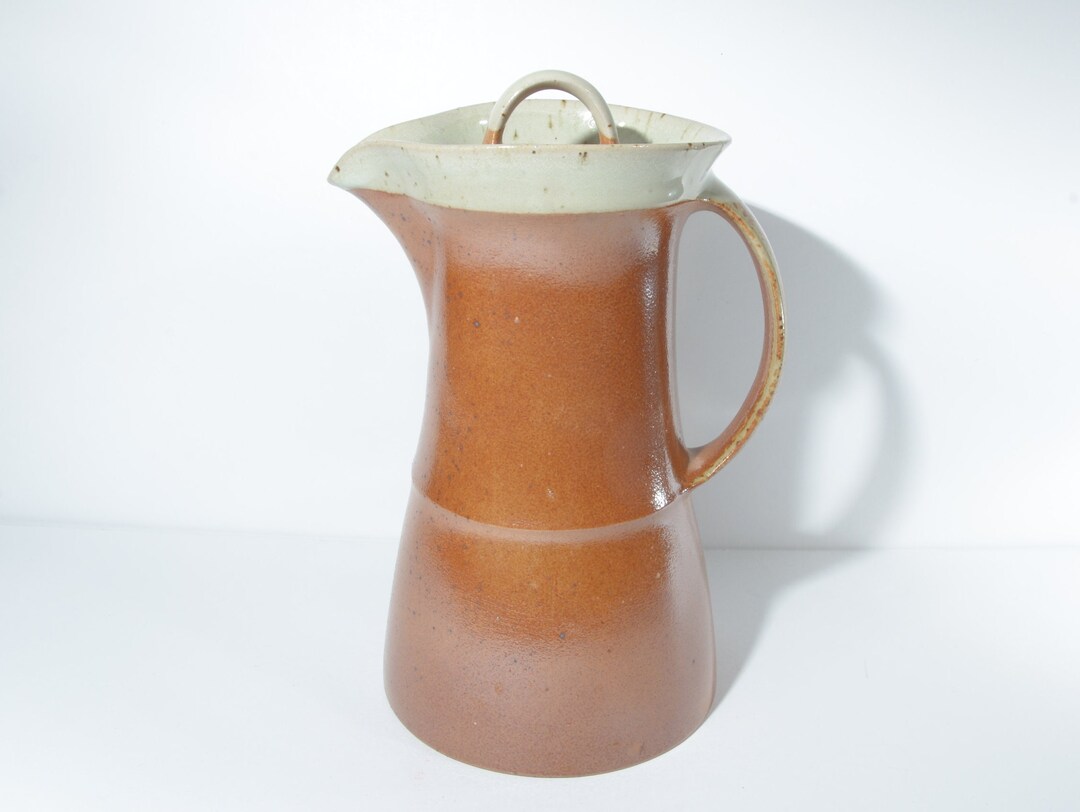 Vintage Pitcher Sial Art Pottery Lid Rust Pottery Gaétan Beaudin ...