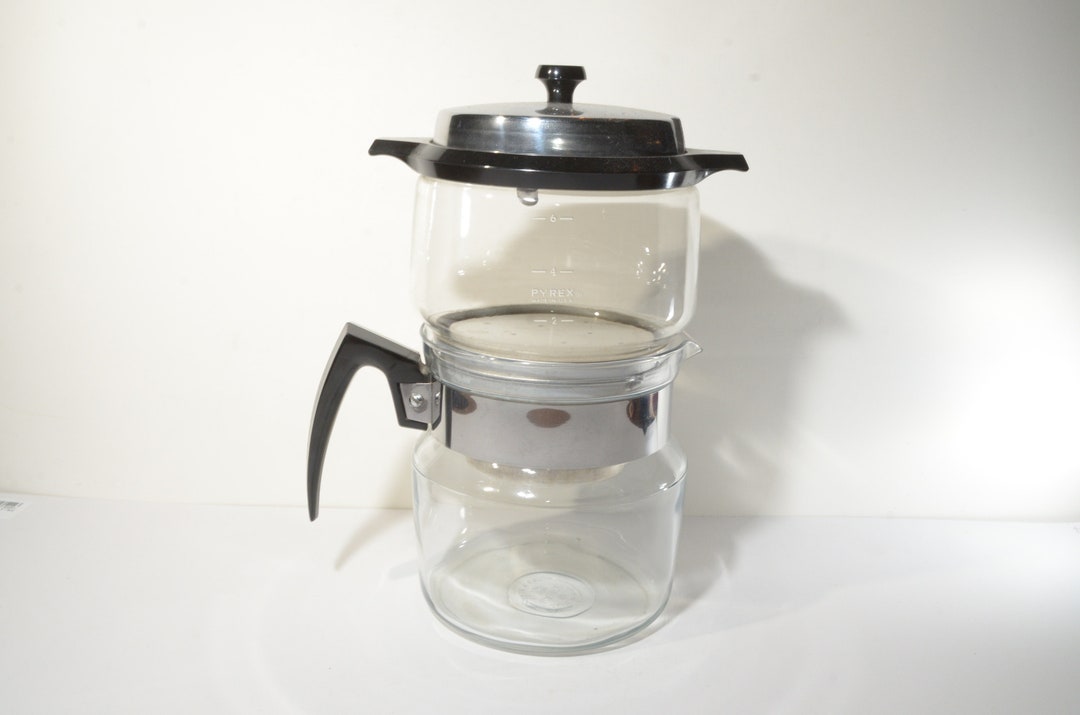 PYREX Deluxe Flameware 8856-B 6 Cup Drip Coffee Maker Glass Coffee Pot ...