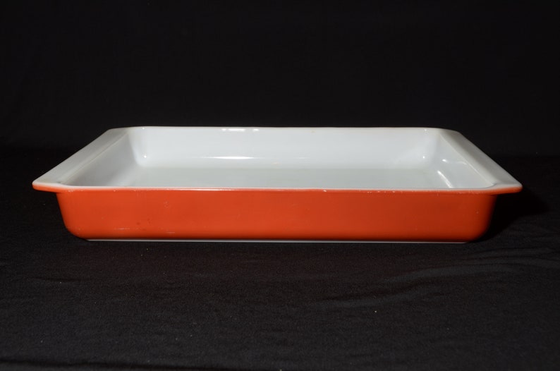 PYREX burnt orange Lasagna Pan 933 Baking Dish Mid | Etsy