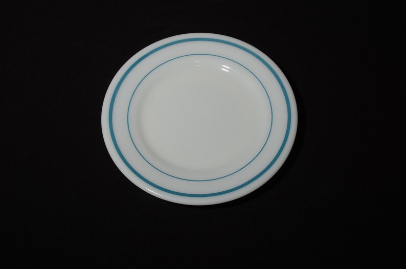 PYREX Turquoise Band Blue Border Rim Lunch Plate Dessert Plate - Etsy ...
