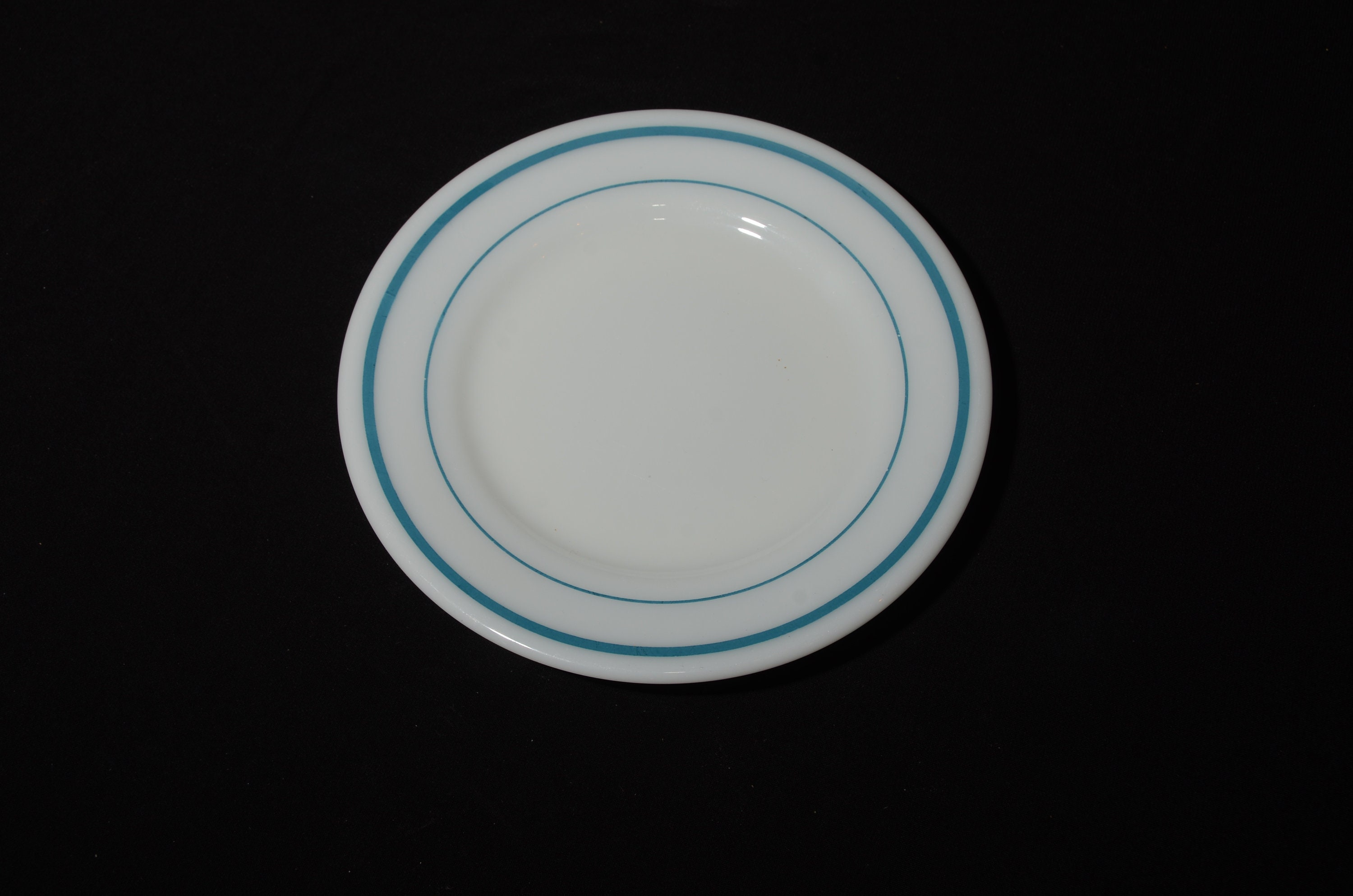 PYREX Turquoise Band Blue Border Rim Lunch Plate Dessert Plate - Etsy