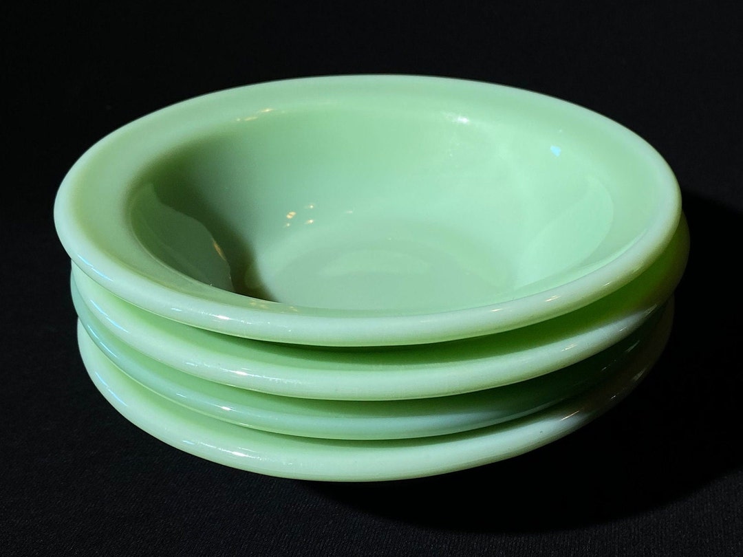 Fire King Jadeite Set of 4 Restaurant Ware Cereal Bowl 6 1/4 Inches ...