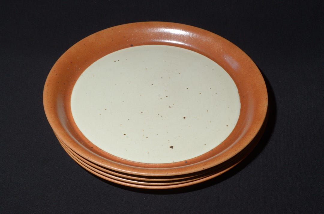 Vintage Set of 4 Dinner Plate Sial Hors Serie Art Pottery Rust Pottery ...