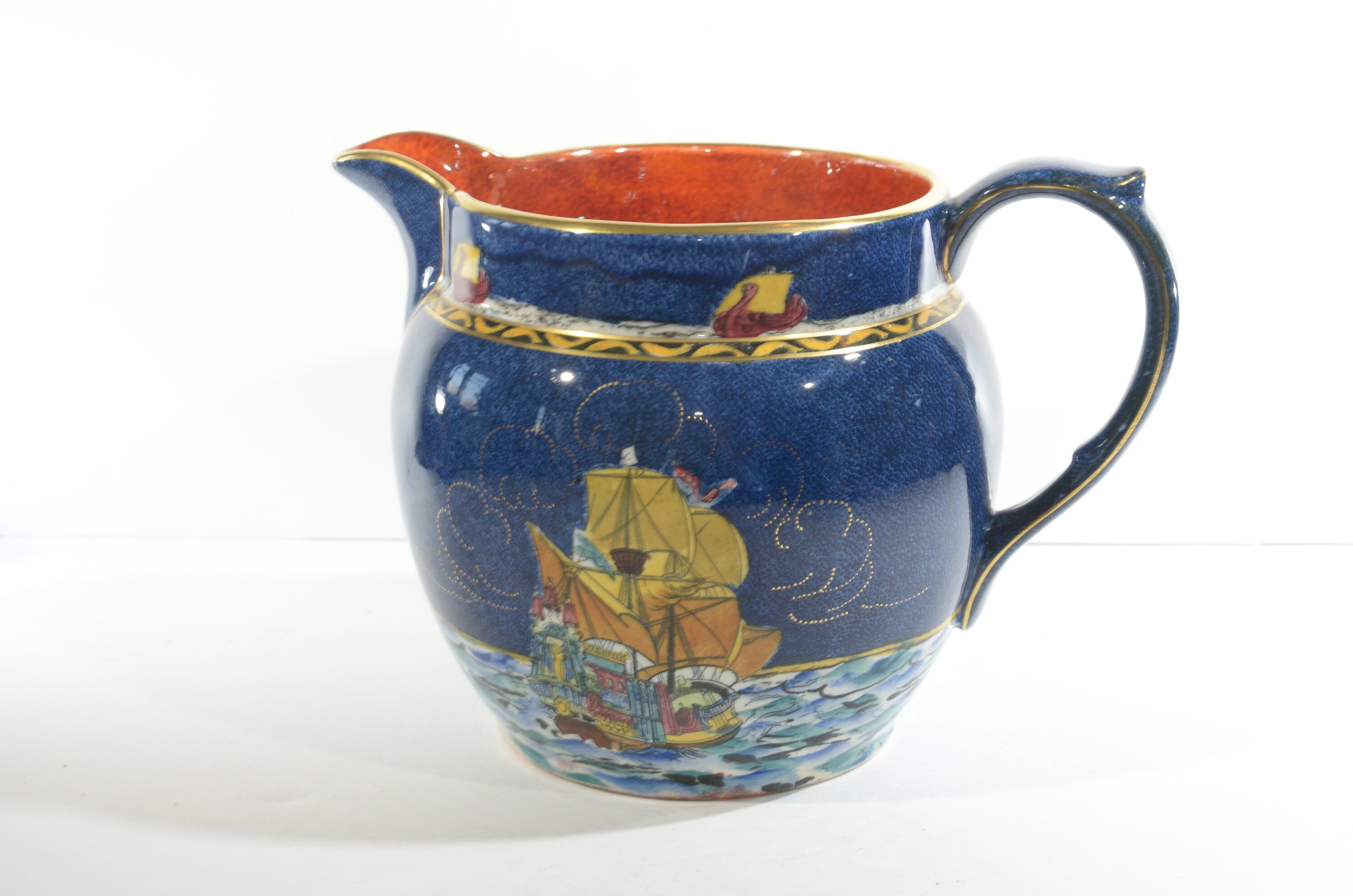 RARE Vintage Royal Winton Grimwades Tall Ship Pitcher and 6 Tumbler Set ...