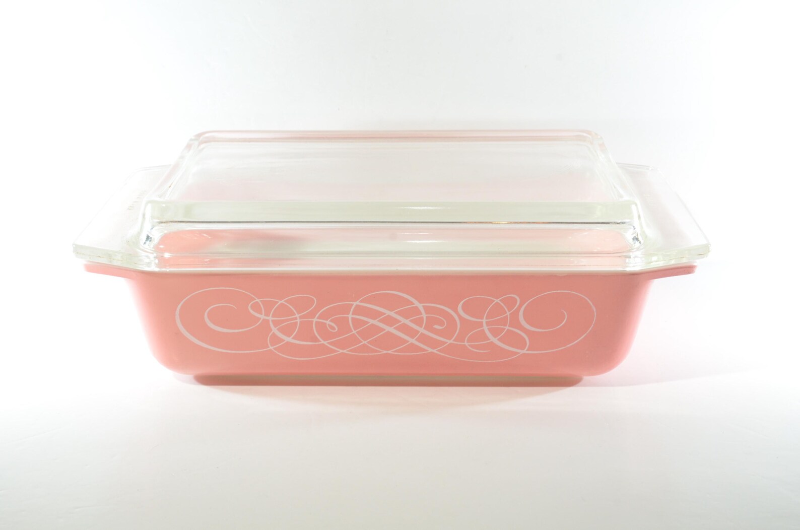 PYREX Pink Scroll Space Saver Baking Dish Lid Promotional Vintage Mid ...