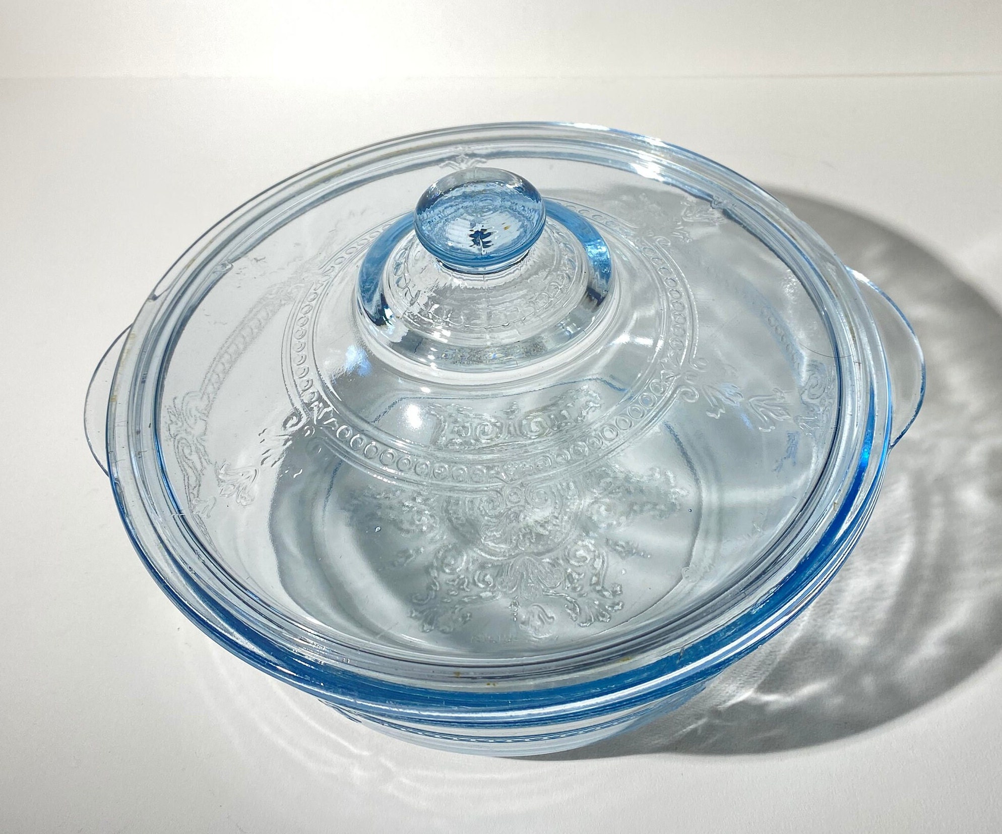 FIRE KING Philbe Sapphire Blue Round Casserole Dish With Lid 1.5 Qt ...