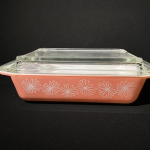 PYREX Pink Daisy Space Saver Baking Dish Lid Promotional Vintage Mid ...