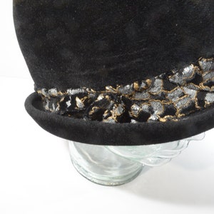 Black Chevalier Lady Cloche Hat Bowler Hat Made in Italy Warm Church ...