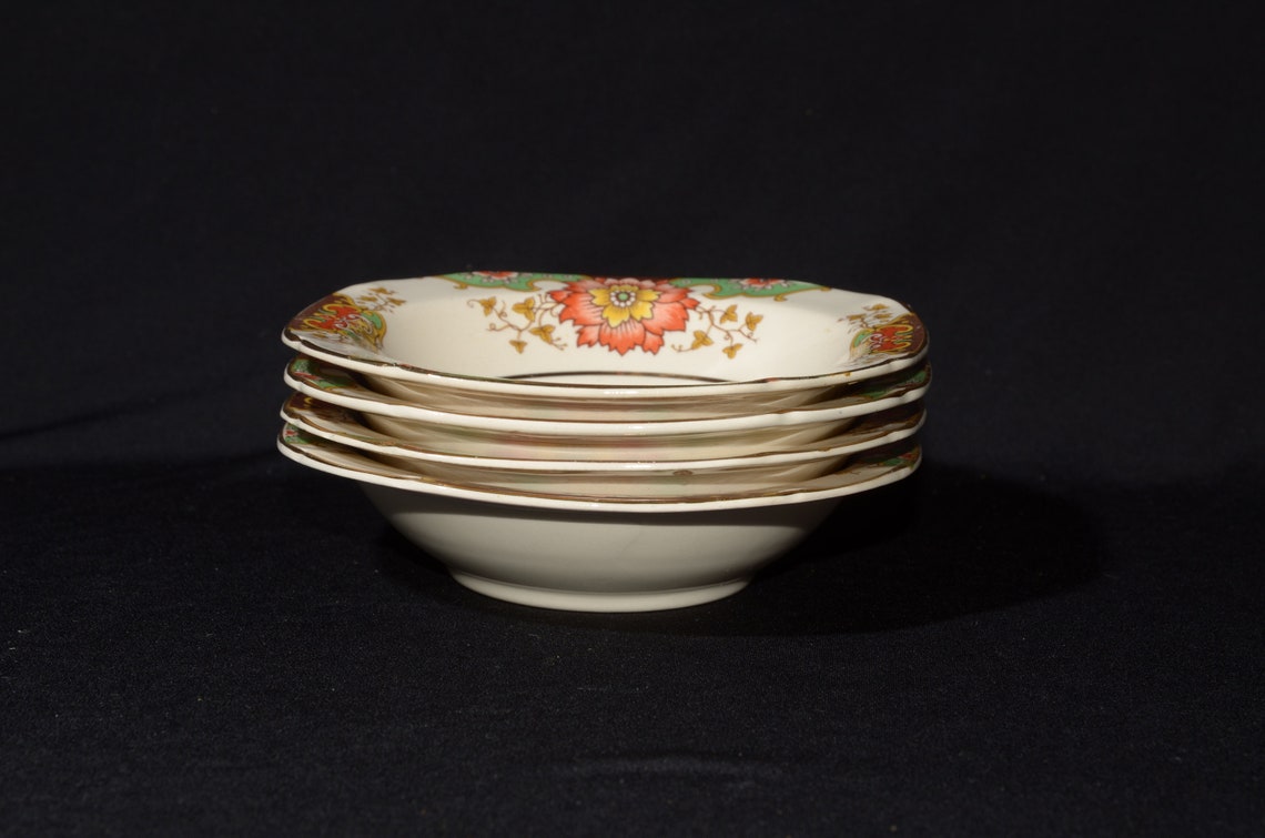 John Maddock Sons Ivory Ware Indiana Bone China set of 4 | Etsy