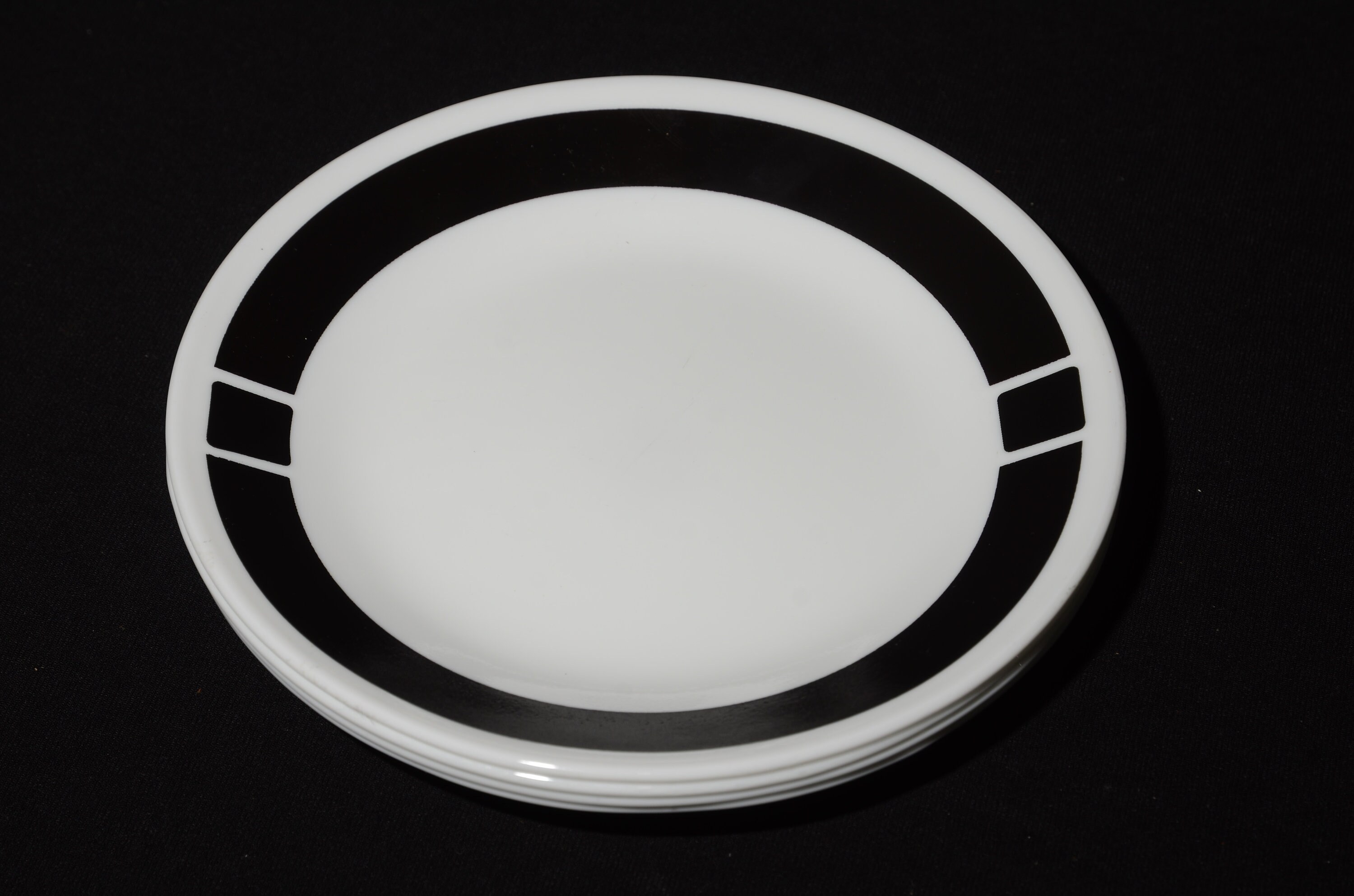 Set of 4 Vintage Corelle URBAN BLACK Black and White | Etsy