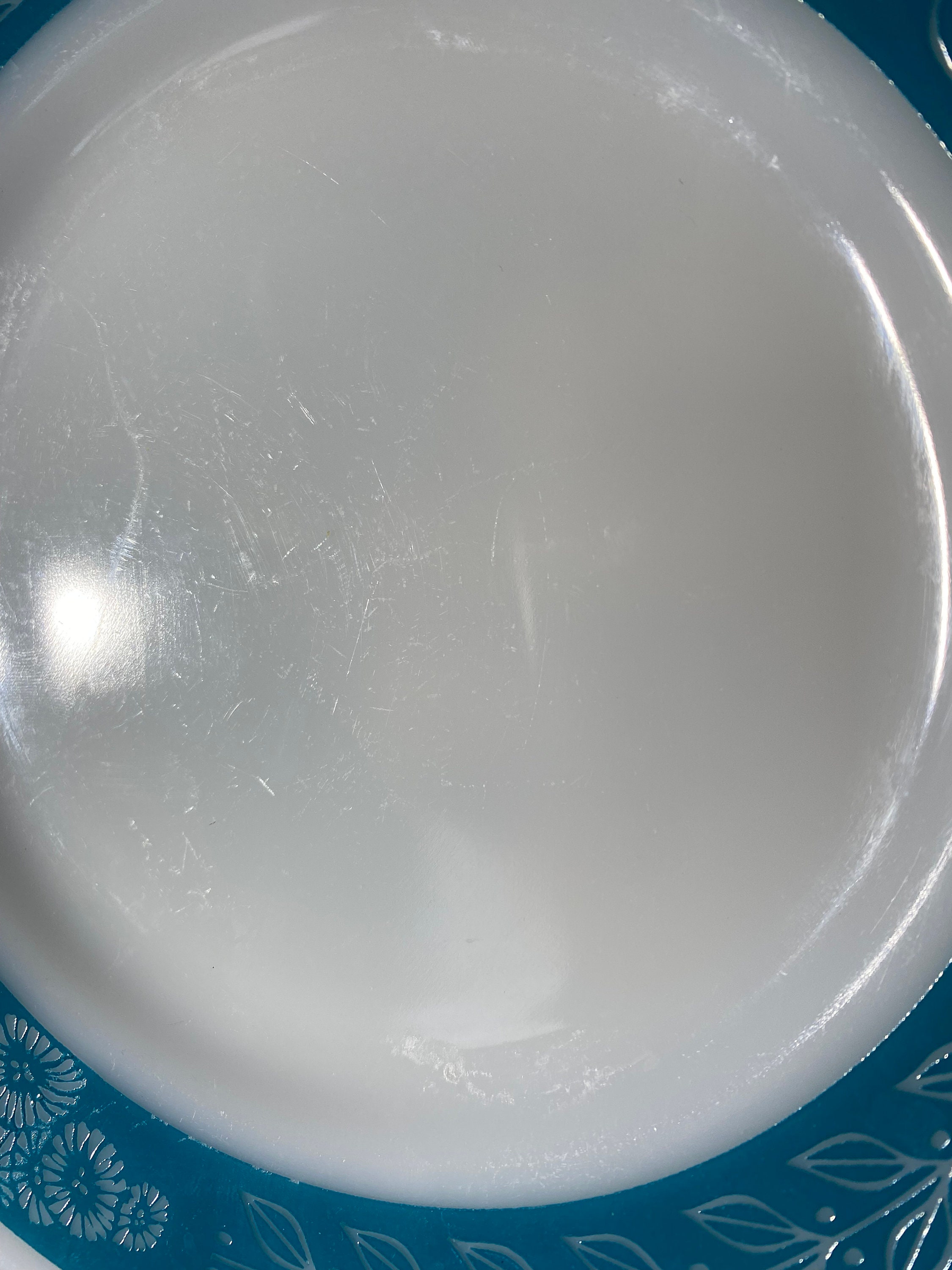 PYREX Set of 4 Turquoise Laurel Leaf Lunch Plate Salad | Etsy