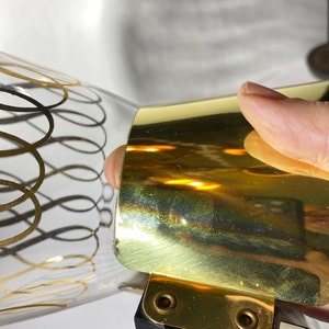 COLONY Large Coffee Pot Carafe Gold Scroll Design Mid Century Glassware ...