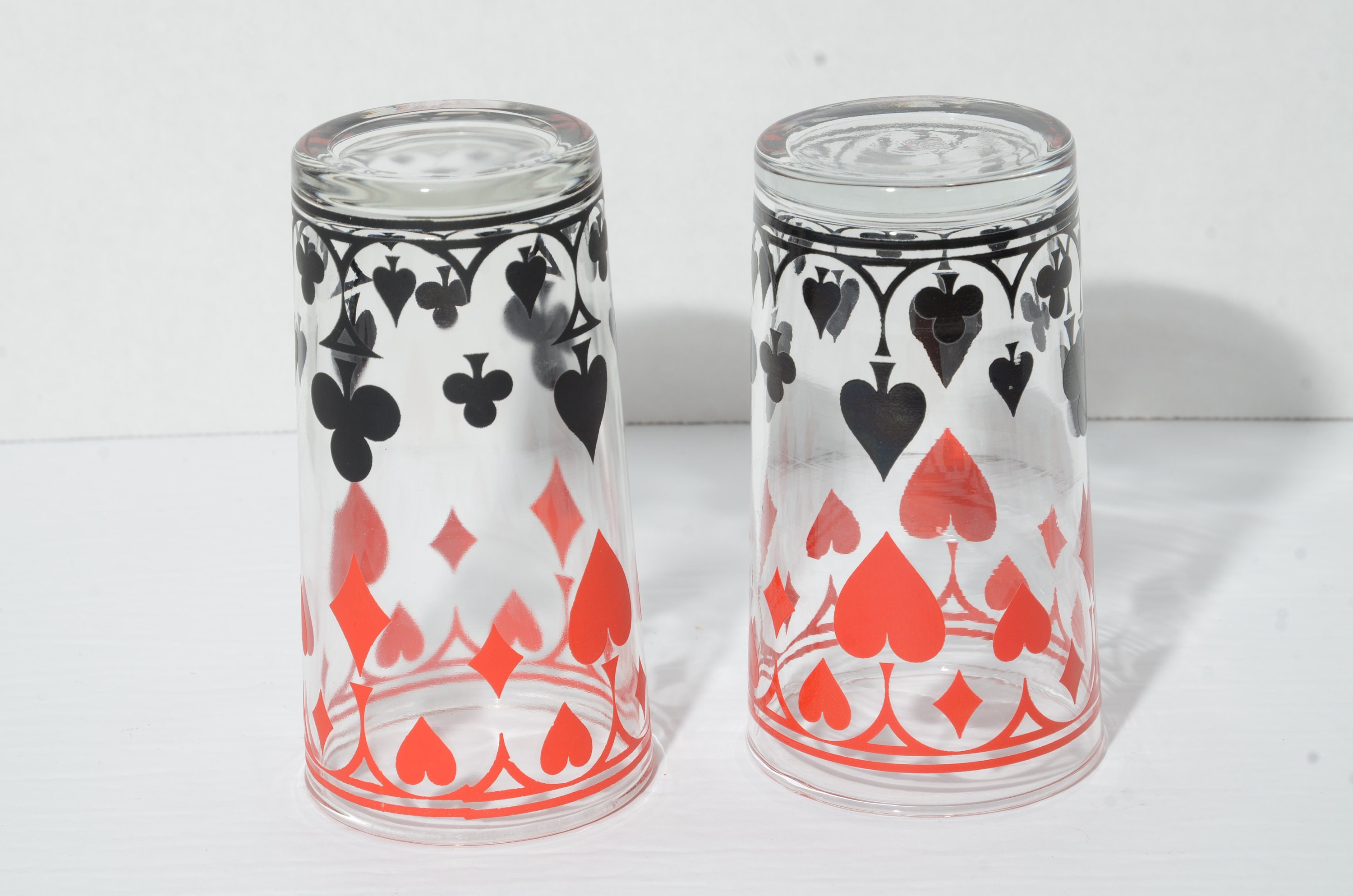 Mustard Glass Vintage Playing Card Glass Retro Glass Collection Glass ...