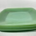 Fire King Charm Jadeite Set of 4 Luncheon Plate 8 1/4" Vintage Squared ...