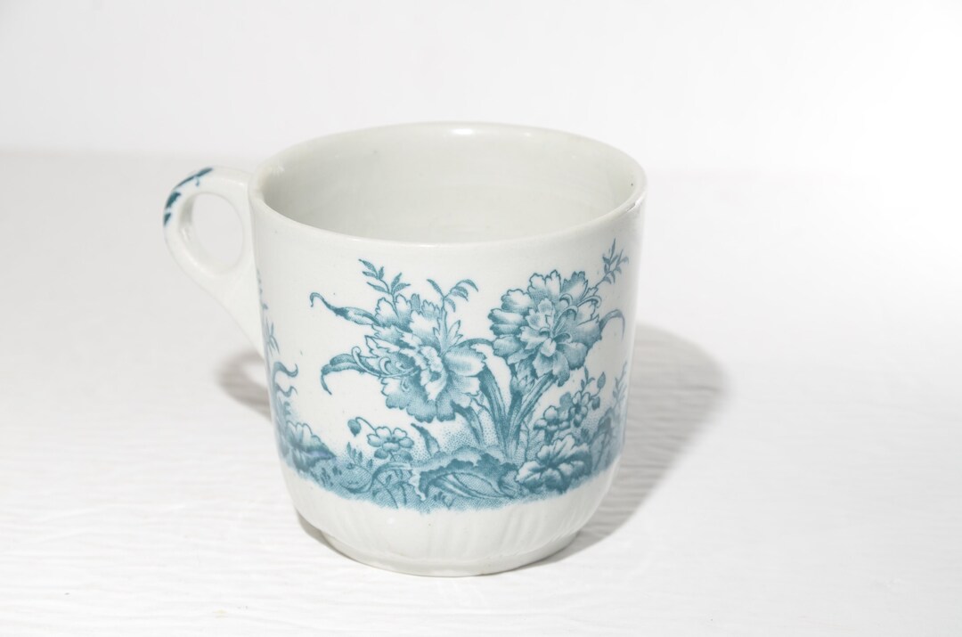 Antique Dudson Wilcox Till Hanley Carnation Semi Porcelaine Teal Blue ...