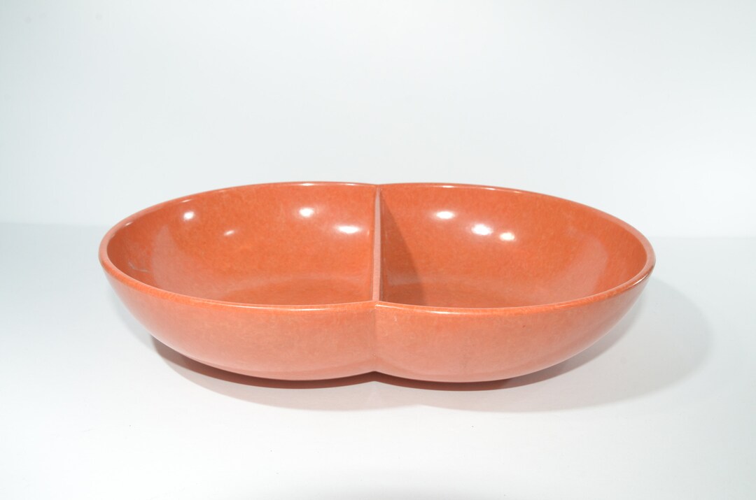 Vintage COLORAMIC Melmac Burnt Orange Divided Bowl Melamine Divided ...