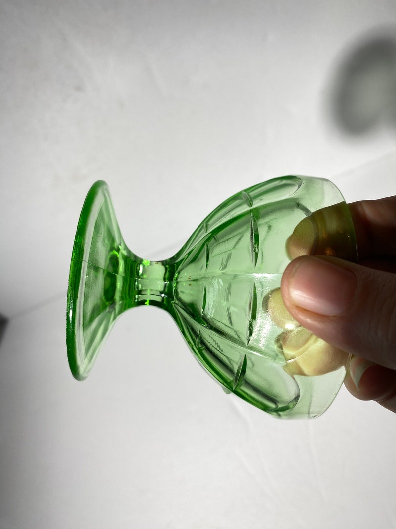 HAZEL ATLAS Green Depression Glass Set of 4 Sherbet Bowls Colonial ...
