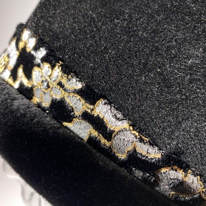 Black Chevalier Lady Cloche Hat Bowler Hat Made in Italy Warm Church ...