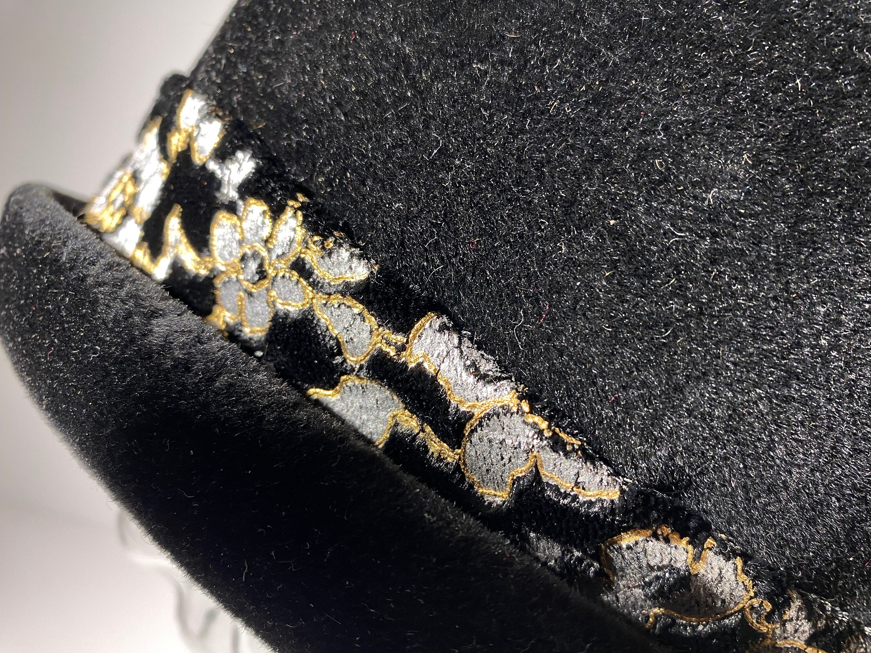 Black Chevalier Lady Cloche Hat Bowler Hat Made in Italy Warm Church ...