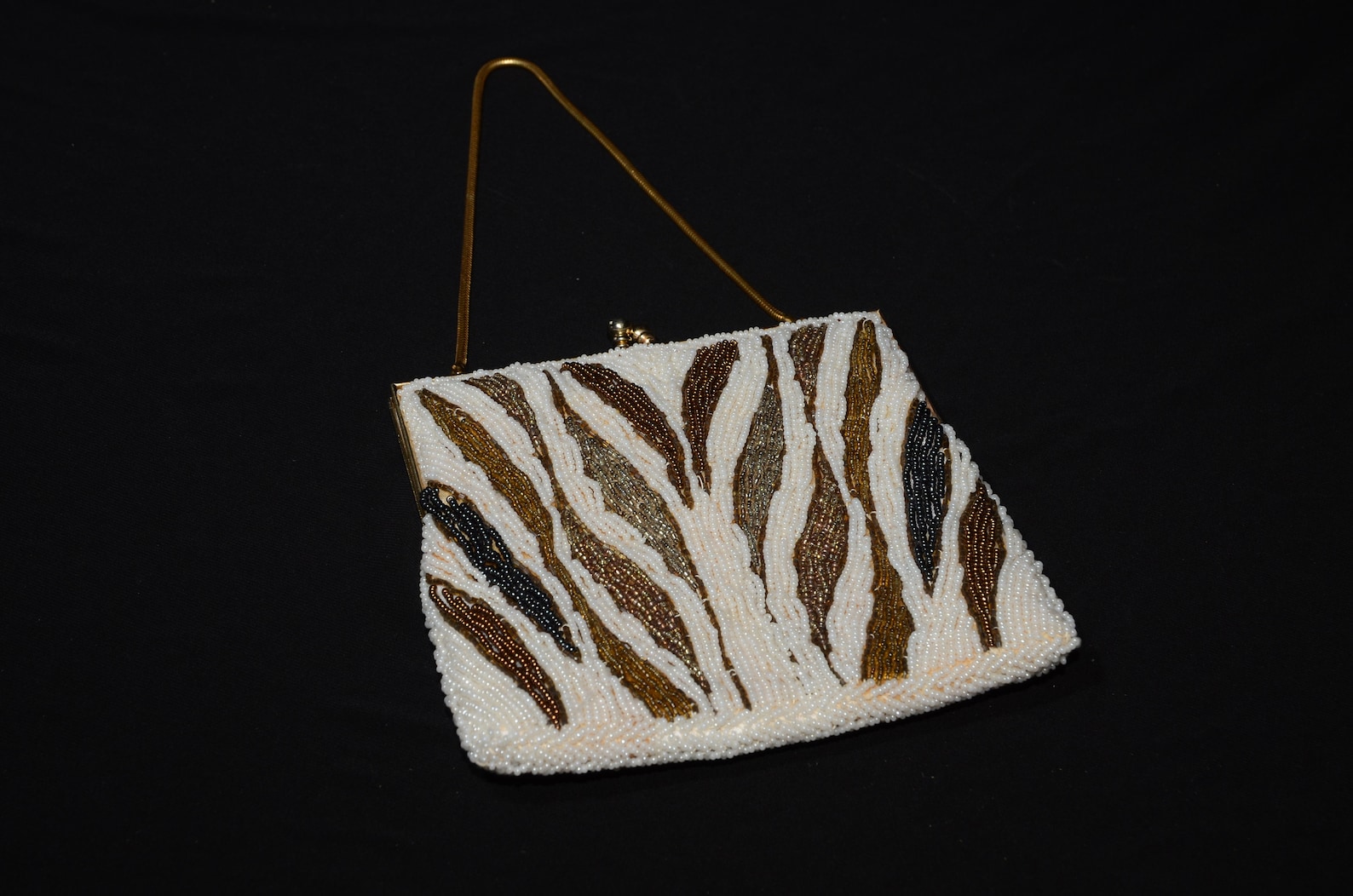 Vintage Purse Gorgeous zebra print Beaded Handbag Canada | Etsy