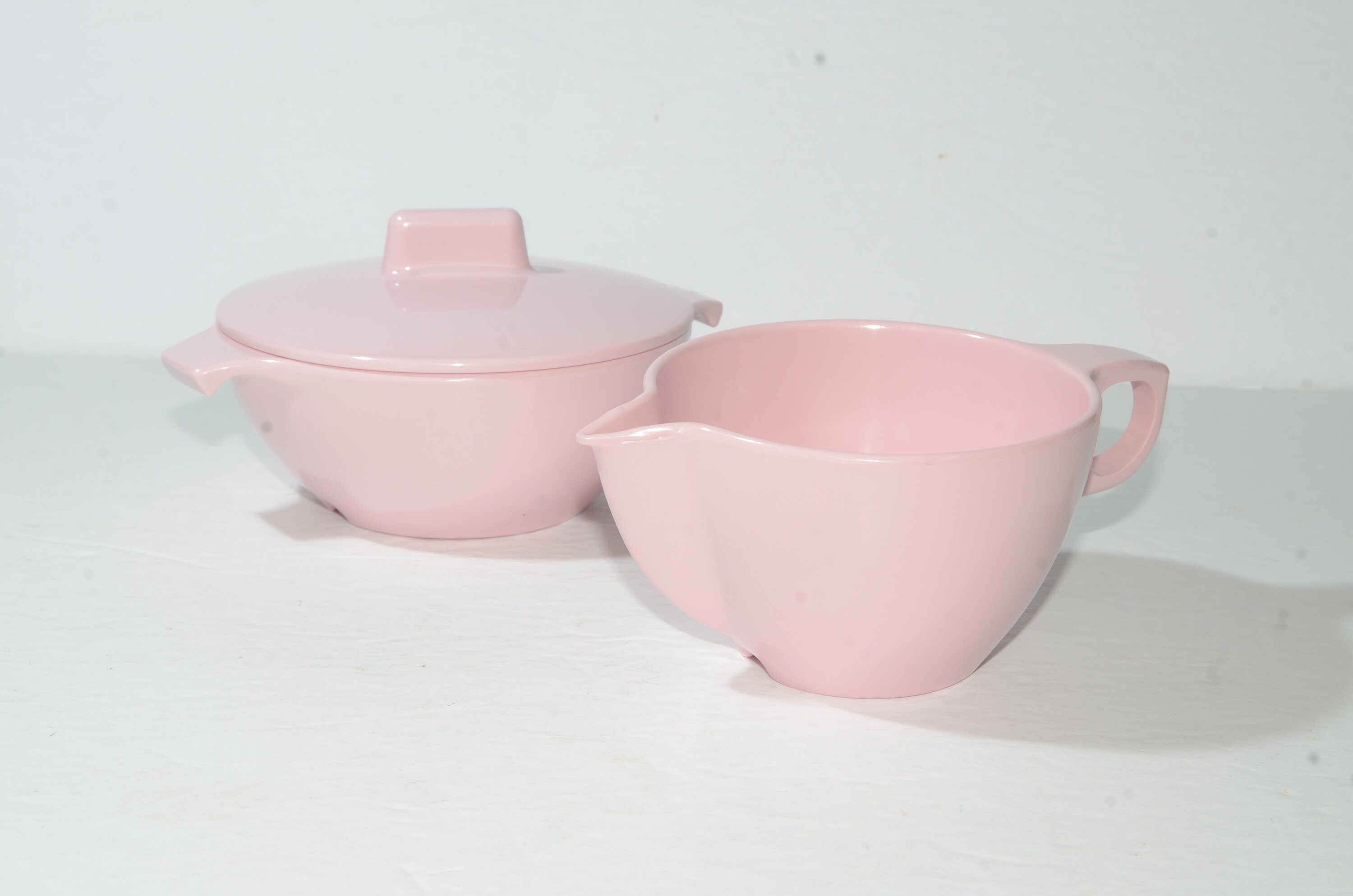 Vintage MELMAC Pink Creamer and Sugar Bowl Lid GPL Dinnerware Hard ...