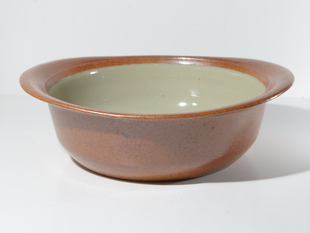 Vintage Oval Serving Bowl Sial Art Pottery Rust Gaétan Beaudin Speckled ...