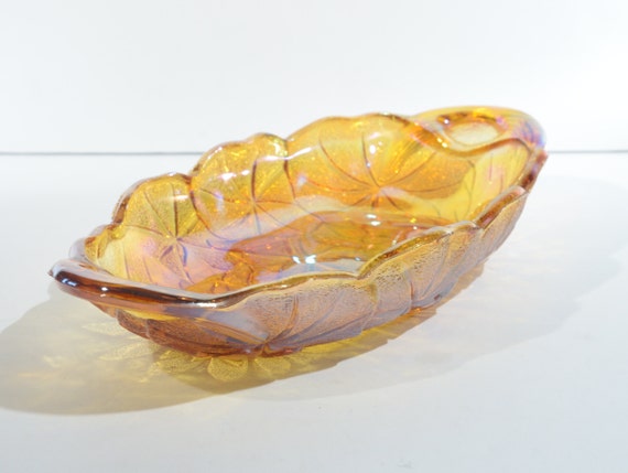 Vintage Indiana Glass Amber Lily Pons Pickle Dish Relish Dish - Etsy