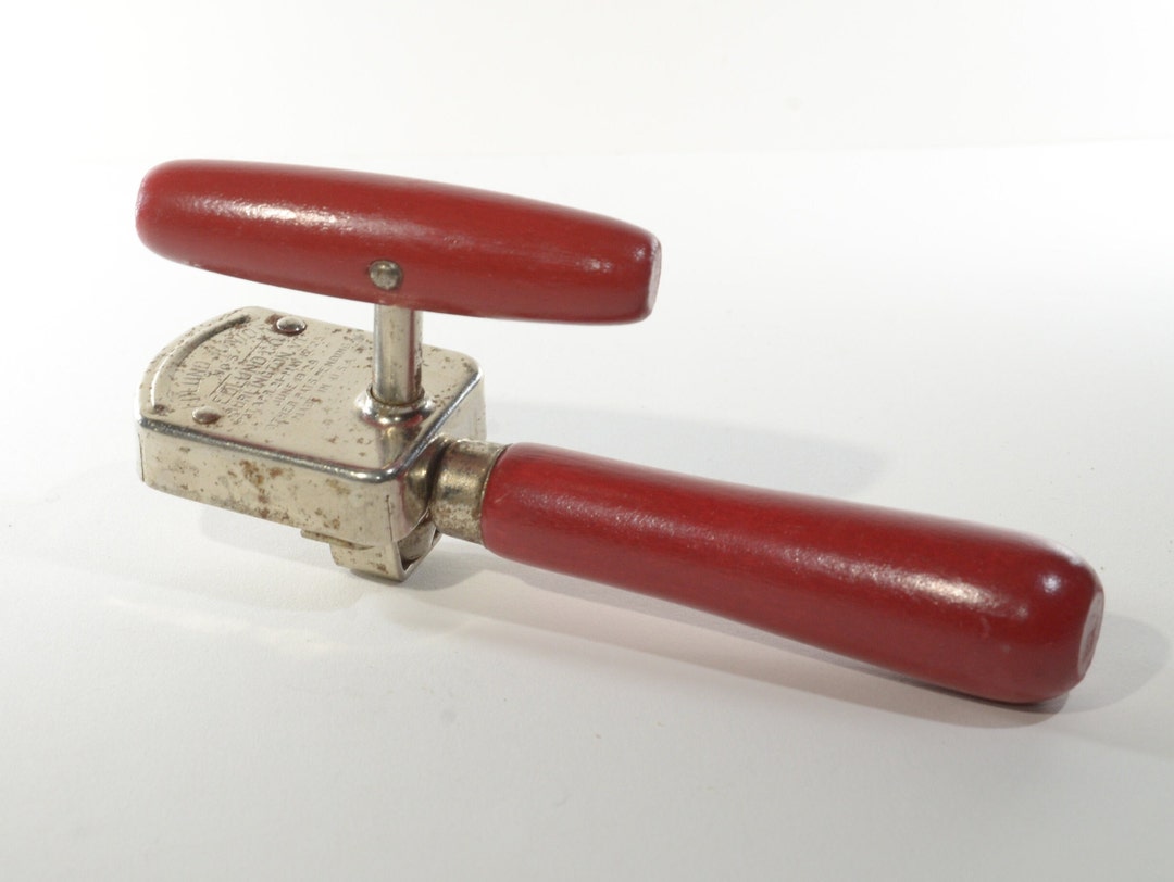 Vintage Edlund Junior Red Handle Can Opener No 5 Kitchen Tool Retro Top ...