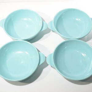 Vintage Set of 4 MELMAC Turquoise Blue Bowl 5.25 Inches Double Handled ...