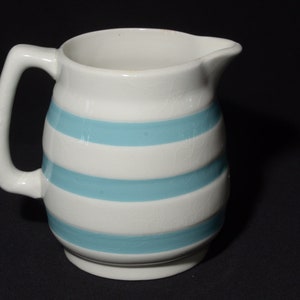Vintage Colleen Carrigaline Pottery Turquoise Blue and White Stripe ...