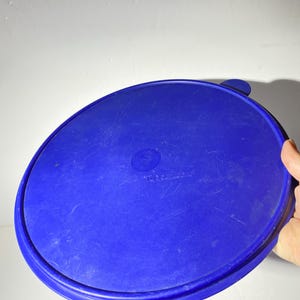 Vintage TUPPERWARE 12" Pie Taker 242 Lid-sheer Round Blue Lid Food ...