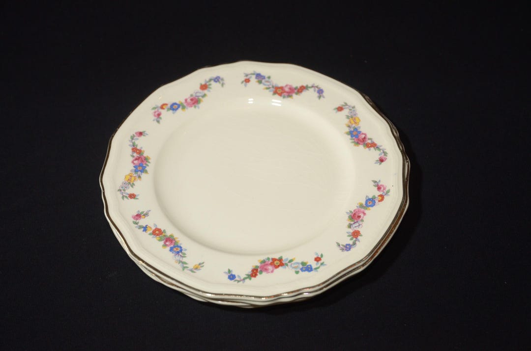 ALFRED MEAKIN Set of 4 Plate 7 Inches Multicolor Floral Swag Marigold ...