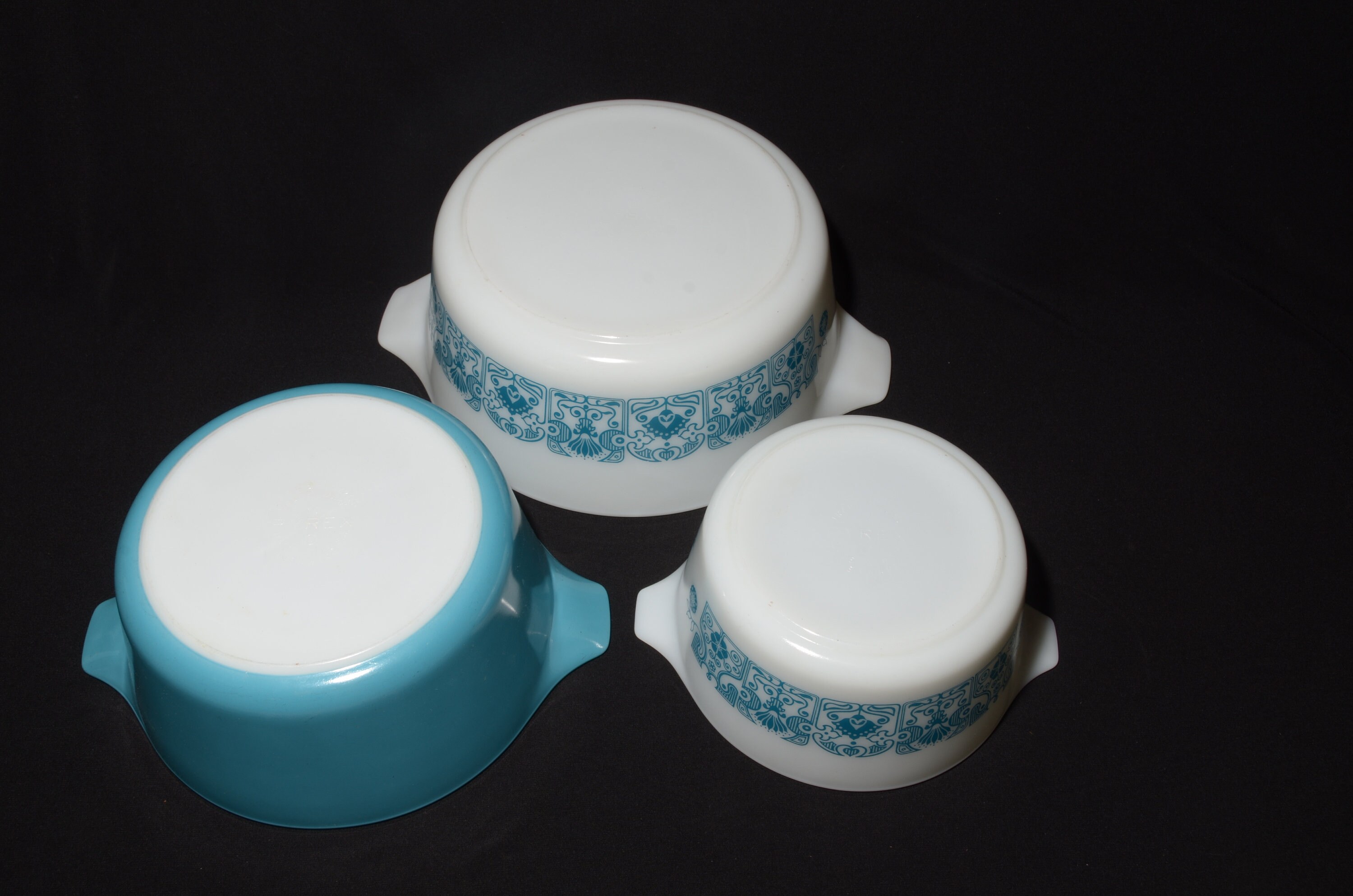 PYREX Horizon Blue Casserole Dish Set Lid Cinderella Milk - Etsy