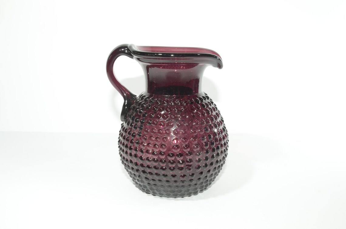 Beautiful Clevenger Brothers Glass Amethyst Hobnail Small Pitcher 5 ...