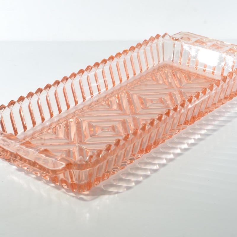 Pink Glass Tray - Etsy