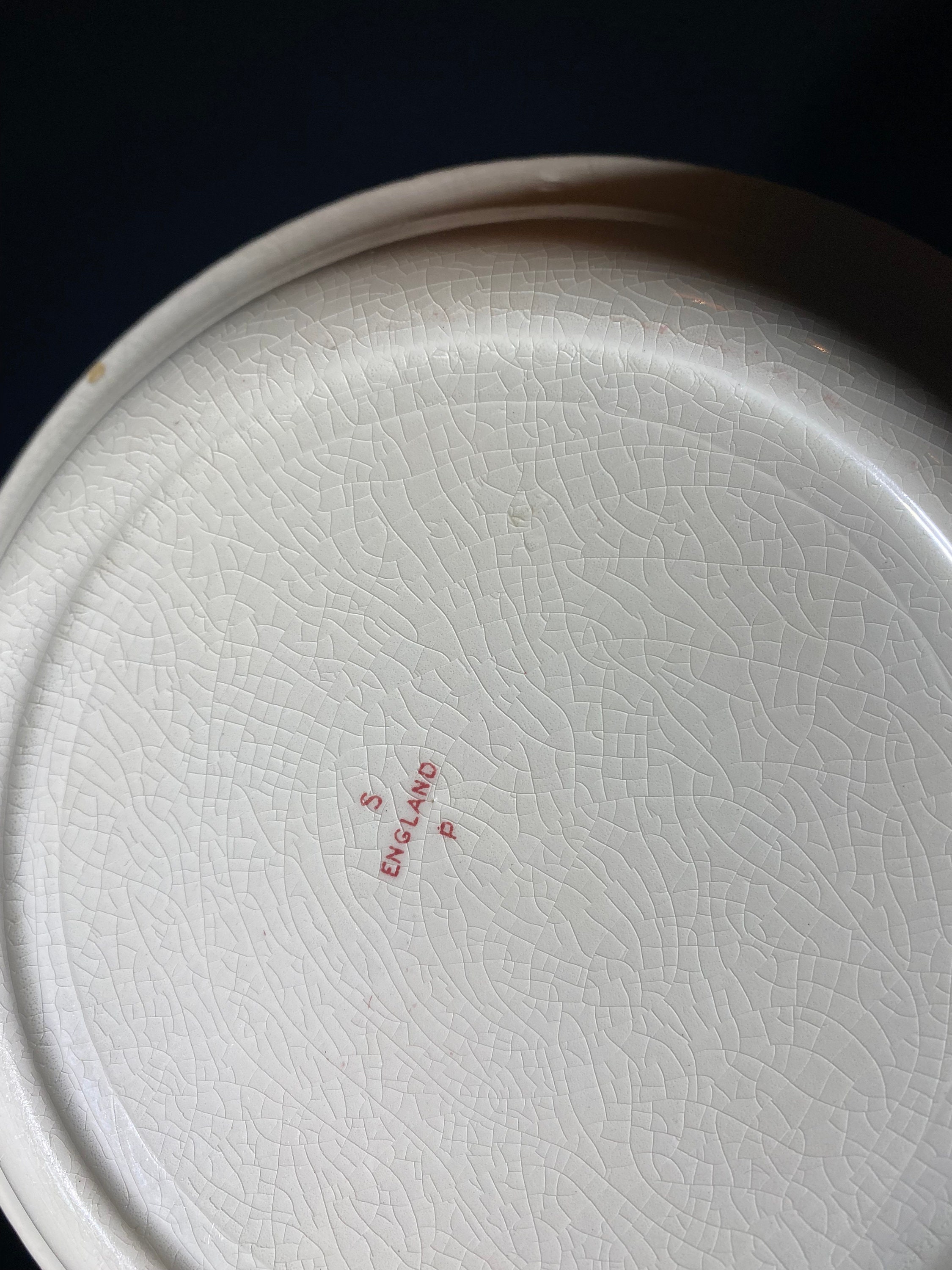 Set of 2 Soho Pottery Red Pink Transferware Coupe Soup Bowl 7 3/4 ...