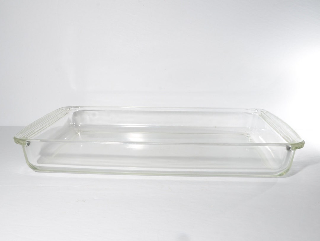 PYREX Clear Glass Lasagna Pan 233 Baking Dish Mid Century Handles Pyrex ...
