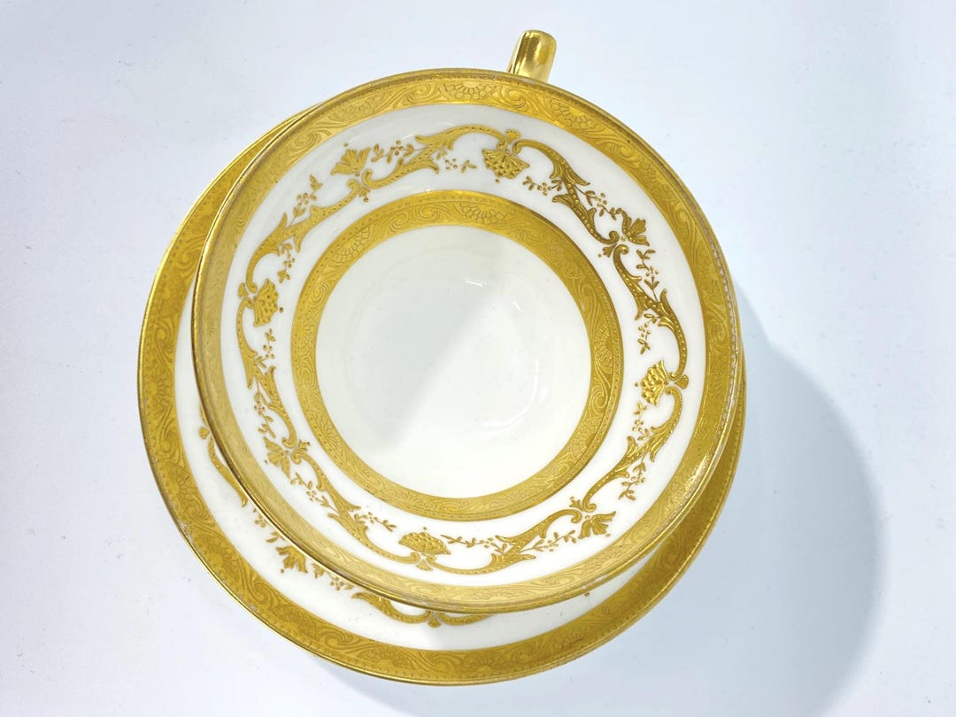 Mintons for Birks Teacup and Saucer Widemouth H1760GOLD Encrusted ...