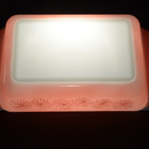 PYREX Pink Daisy Space Saver Baking Dish Lid Promotional Vintage Mid ...
