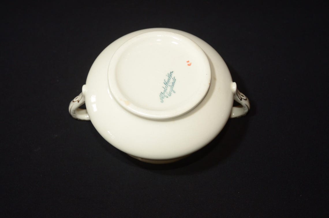 ALFRED MEAKIN Sugar Bowl Lid Covered Handled Floral Swag Multicolor ...