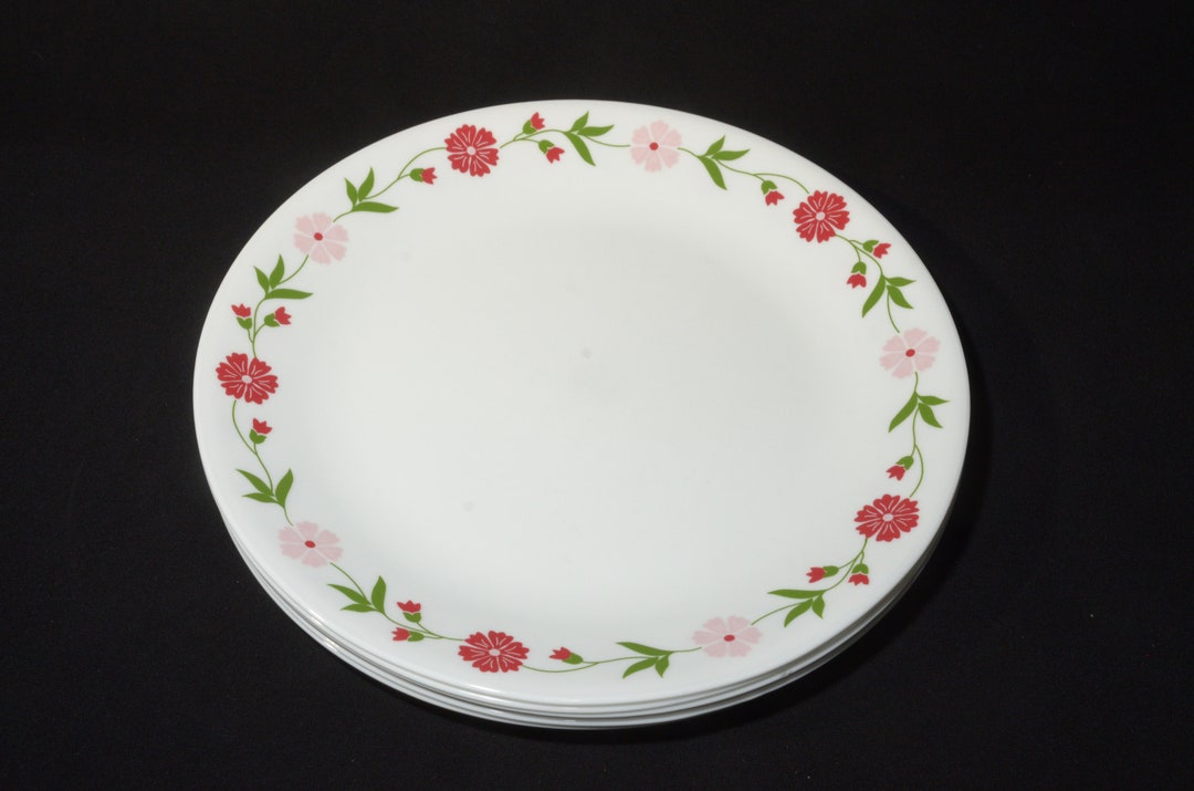 Set of 6 Vintage Corelle Vitrelle Spring Pink Pattern Dinner - Etsy