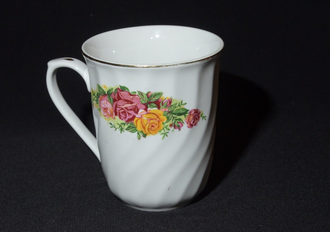 Vintage Regent China English Rose Coffee or Tea Mug Cup Bone - Etsy