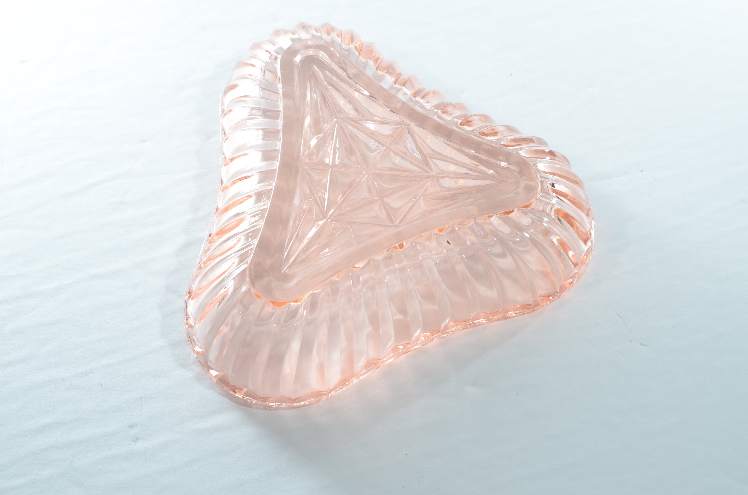 Vintage Pink Glass Small Triangle Dish Trinket Dish Candy Dish - Etsy