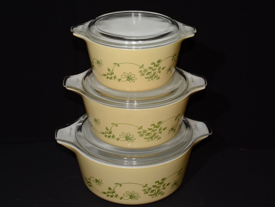 PYREX Shenandoah Wintergreen Casserole Dish Set With Lid Wonderful ...