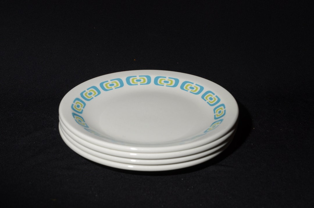 Set of 4 Vintage GRINDLEY Hotelware Ultraline Dessert Plate Restaurant ...
