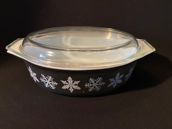 PYREX Black Snowflake Casserole 2 1/2 Quart qt 045 Lid - Etsy